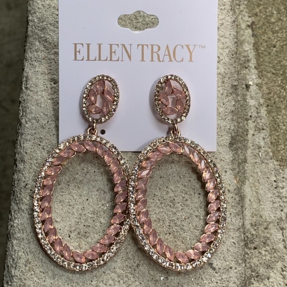 Ellen Tracy | Jewelry | New Ellen Tracy Pink Rose Gold Drop Earrings ...